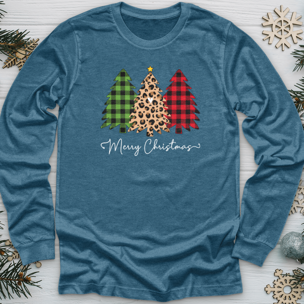Merry & Blessed Plaid Tree 2 Long Sleeve Tee – Christian Lifestyle ...