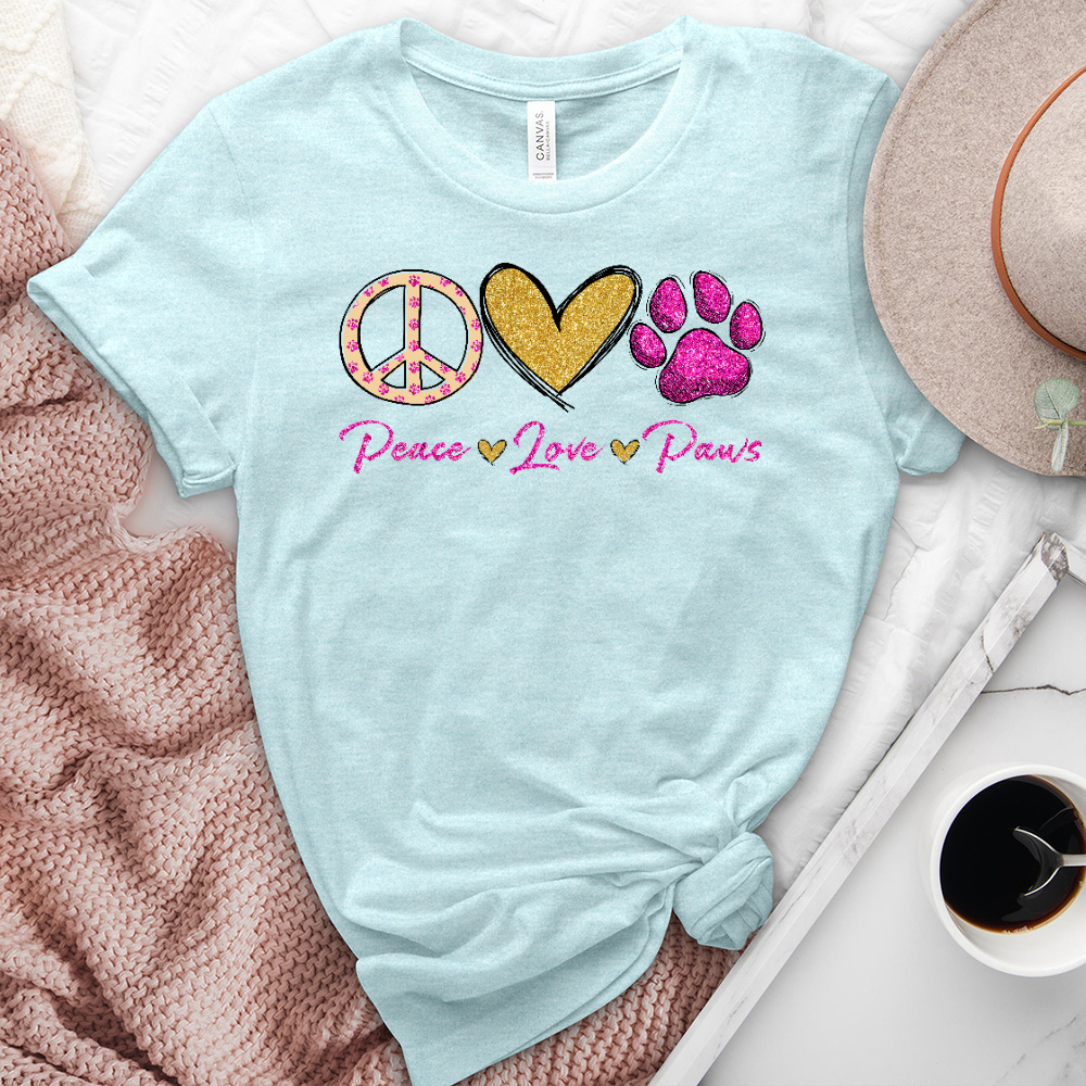 Peace Love Paws Heathered Tee - Christian Lifestyle Collections