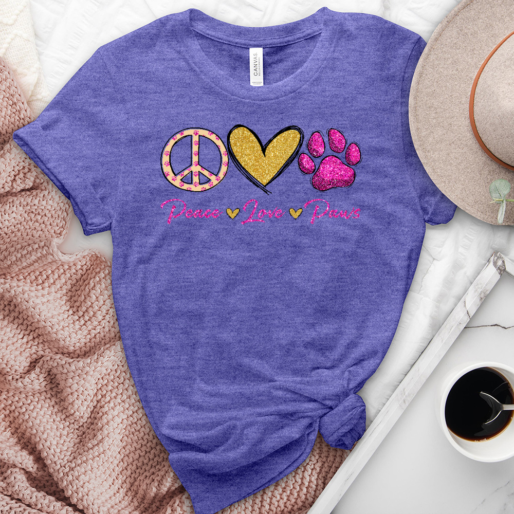 Peace Love Paws Heathered Tee - Christian Lifestyle Collections