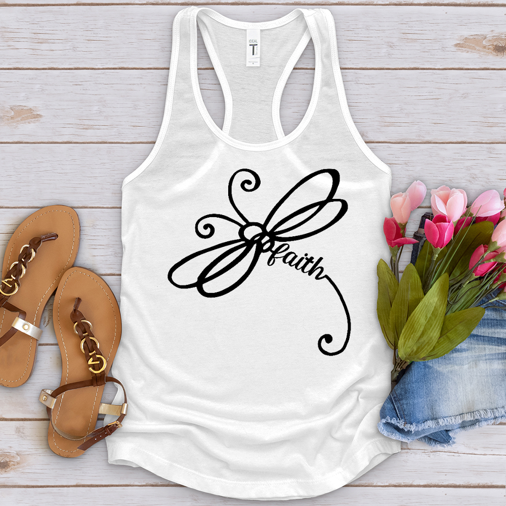 Faith Dragonfly Word Art Tank Top - Christian Lifestyle Collections